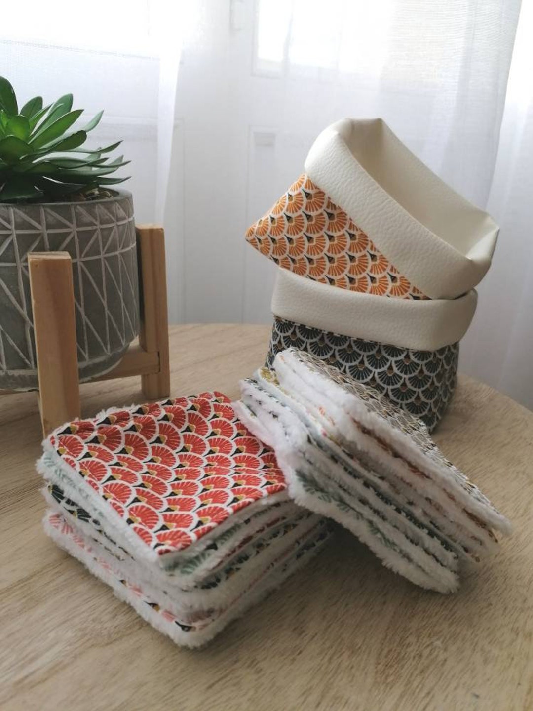 Lot de lingettes démaquillantes lavables / Avec ou sans panier - Etsy ...