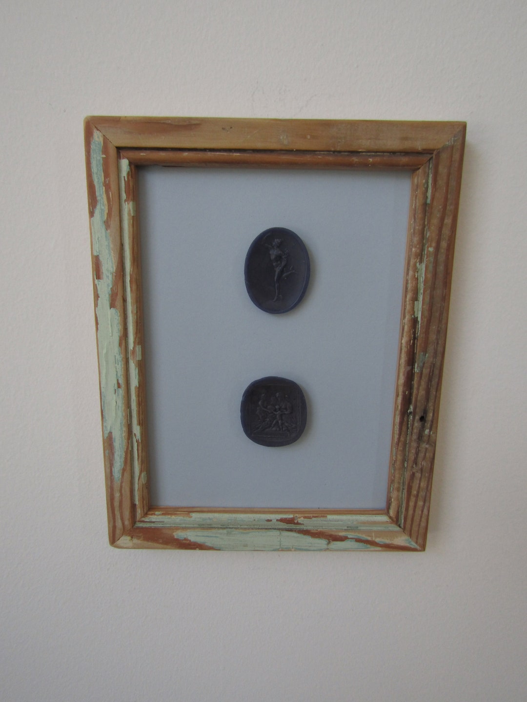 Framed Intaglios in Reclaimed Wood Antique Frame. - Etsy