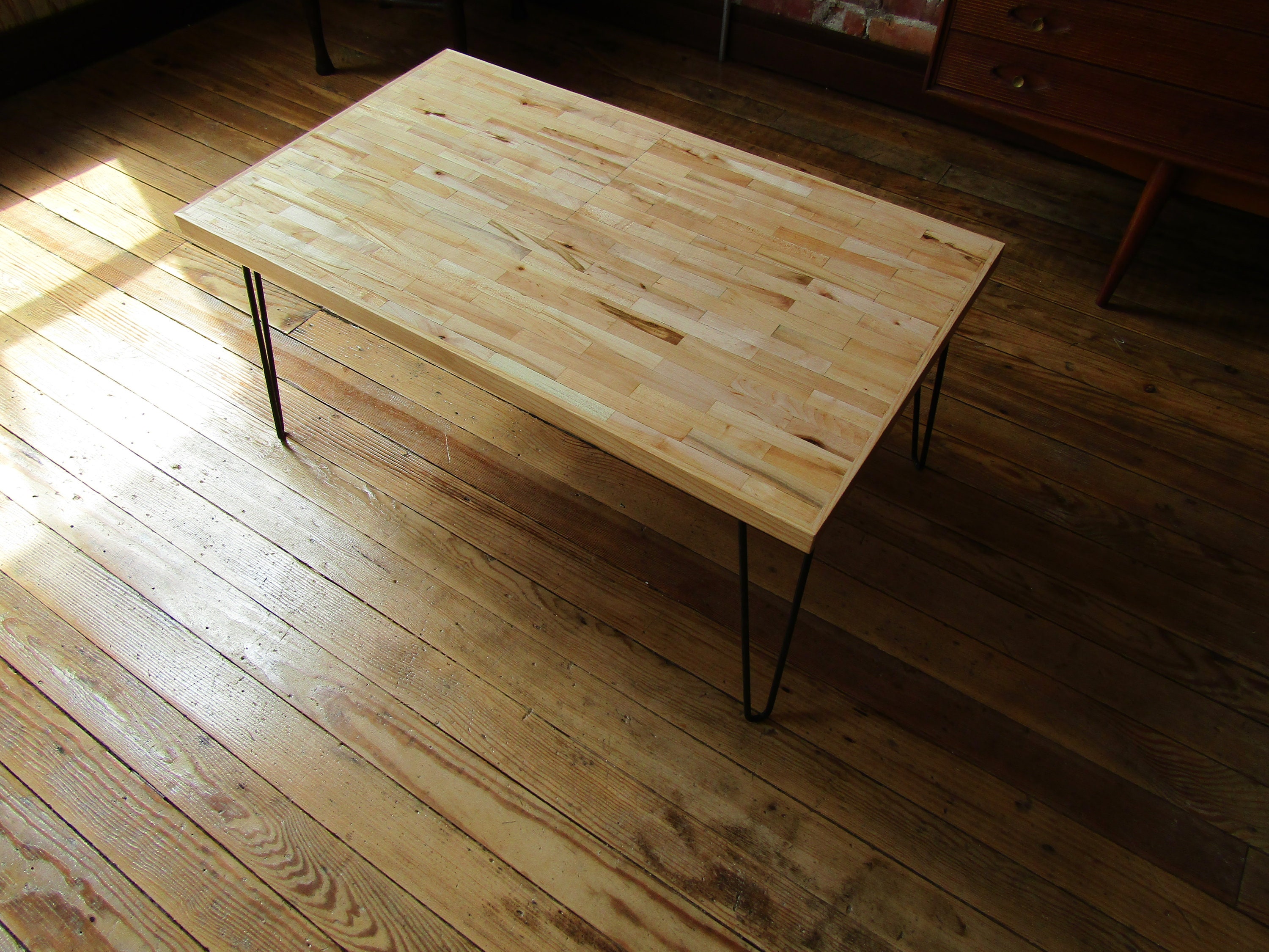 Reclaimed Basket Ball Court Coffee Table Hairpin Legsfree SHIPPING JUNE ...