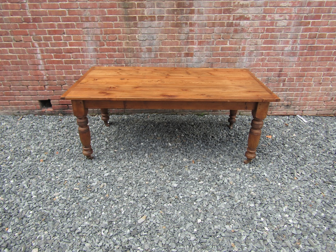 Antique English Reclaimed Pine Farm Table - Etsy