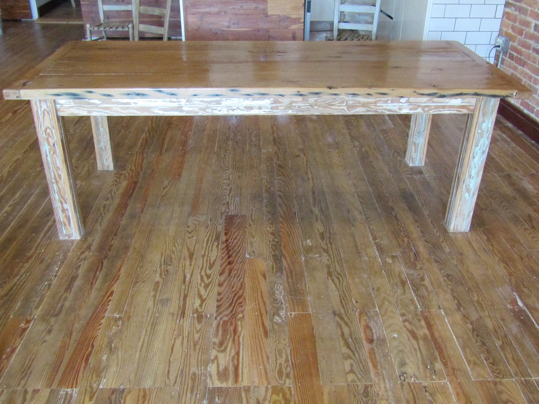 Rustic Country Handmade White Oak Wood Table With Bead Board Legs.free ...