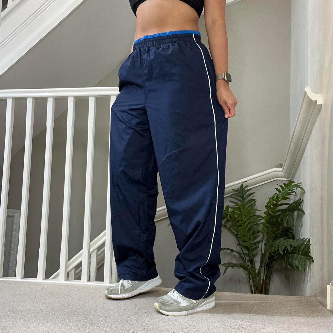 Starter Loose Fit Nylon Windbreaker Track Pants Tracksuit Bottom Blue ...