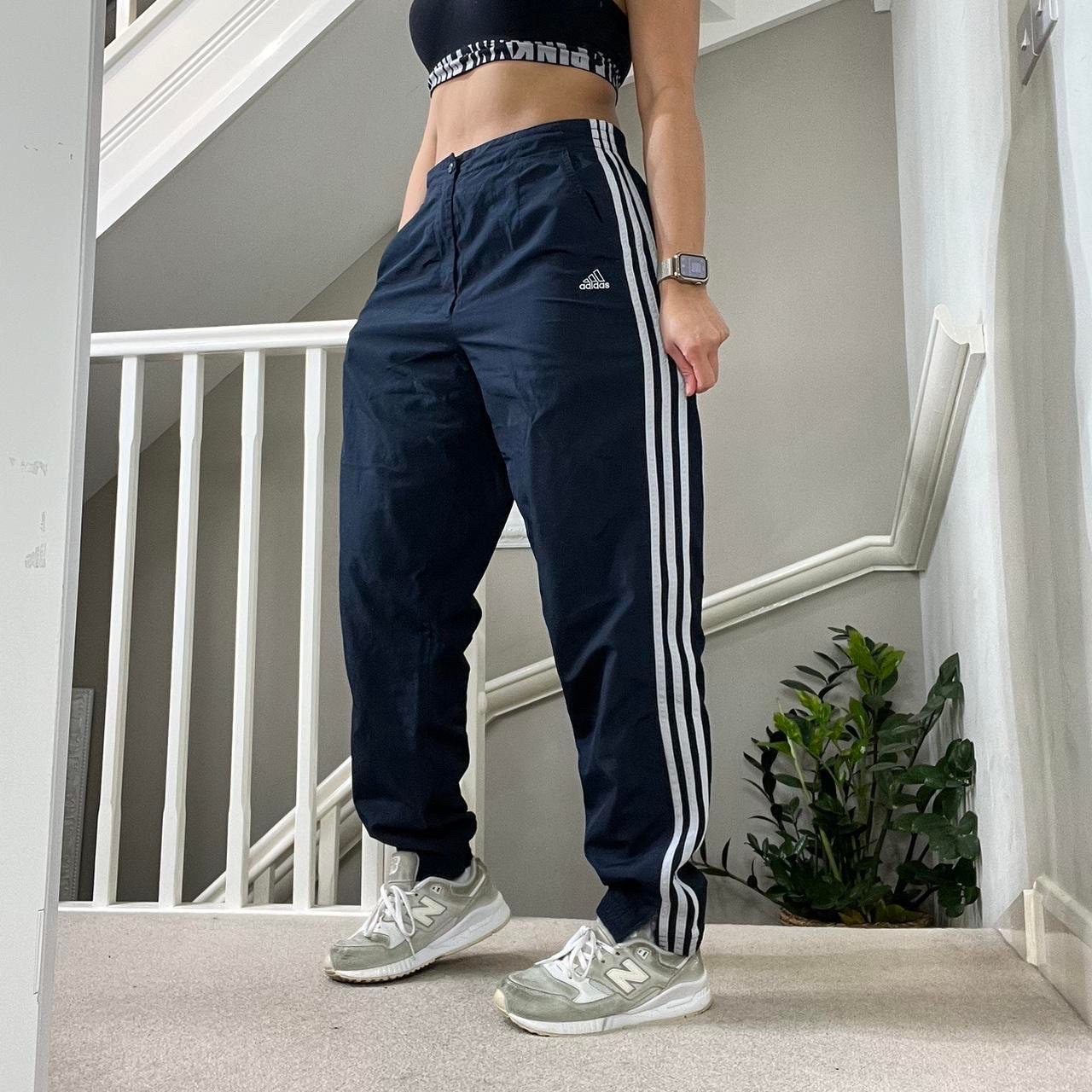 Adidas Loose Fit Wide Leg Cotton Lined Tracksuit Bottom Adidas Loose Fit Wide Leg Cotton Lined Tracksuit Bottom