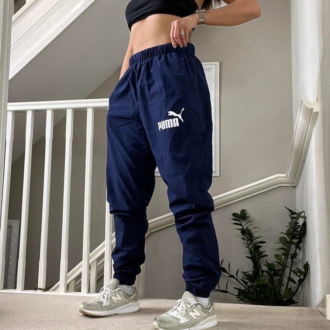 Puma Baggy Fit Cuffed Leg Cotton Lined Tracksuit Bottom Size L Unisex ...