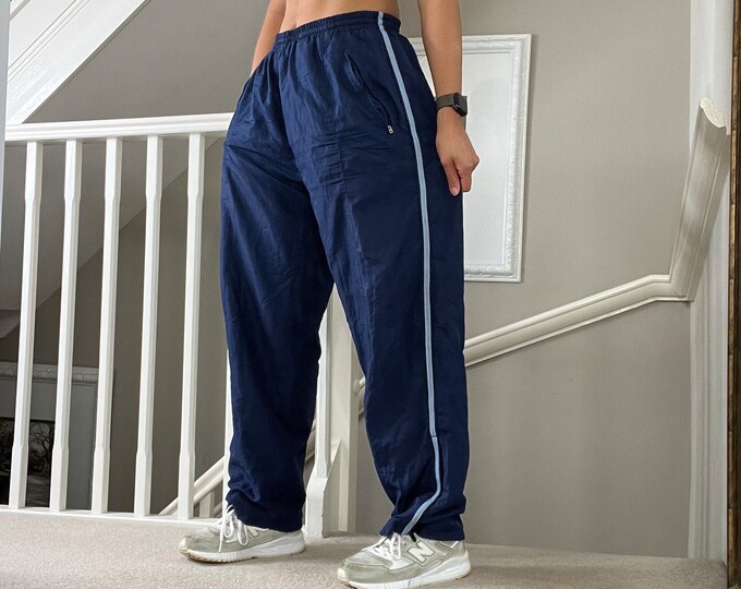 Vintage Starter Blue Loose Fit Windbreaker Track Pants Trackies Size M ...