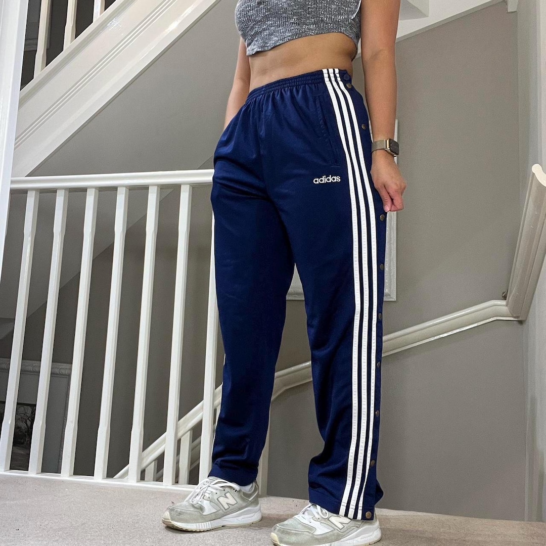 Vintage Adidas Side Popper Regular Fit Track Pants Tracksuit Bottom ...