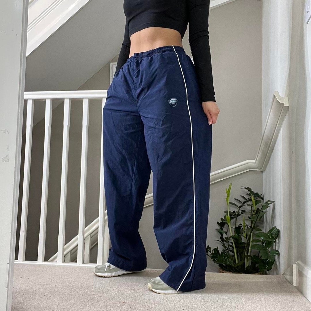 Rare Vintage Nike Oversized Fit Tracksuit Bottom Track Pants Trackies ...