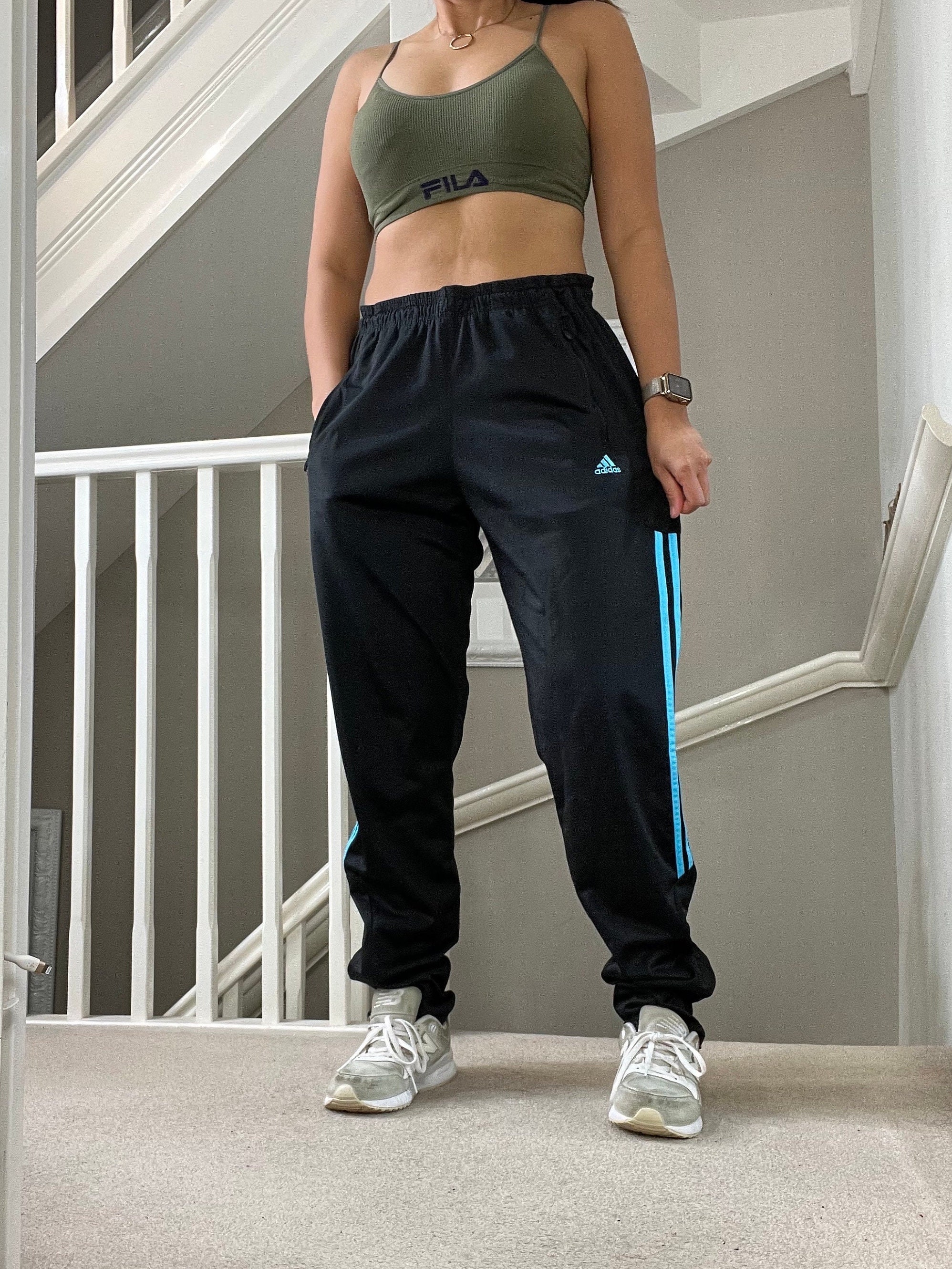 Adidas Loose Fit Softshell Track Pants Trackies Size L Unisex Black ...