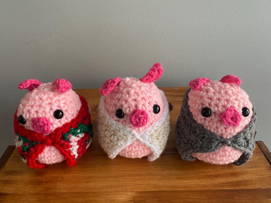 Handmade Crochet Christmas Pig in a Blanket Stuffy or Ornament - Etsy