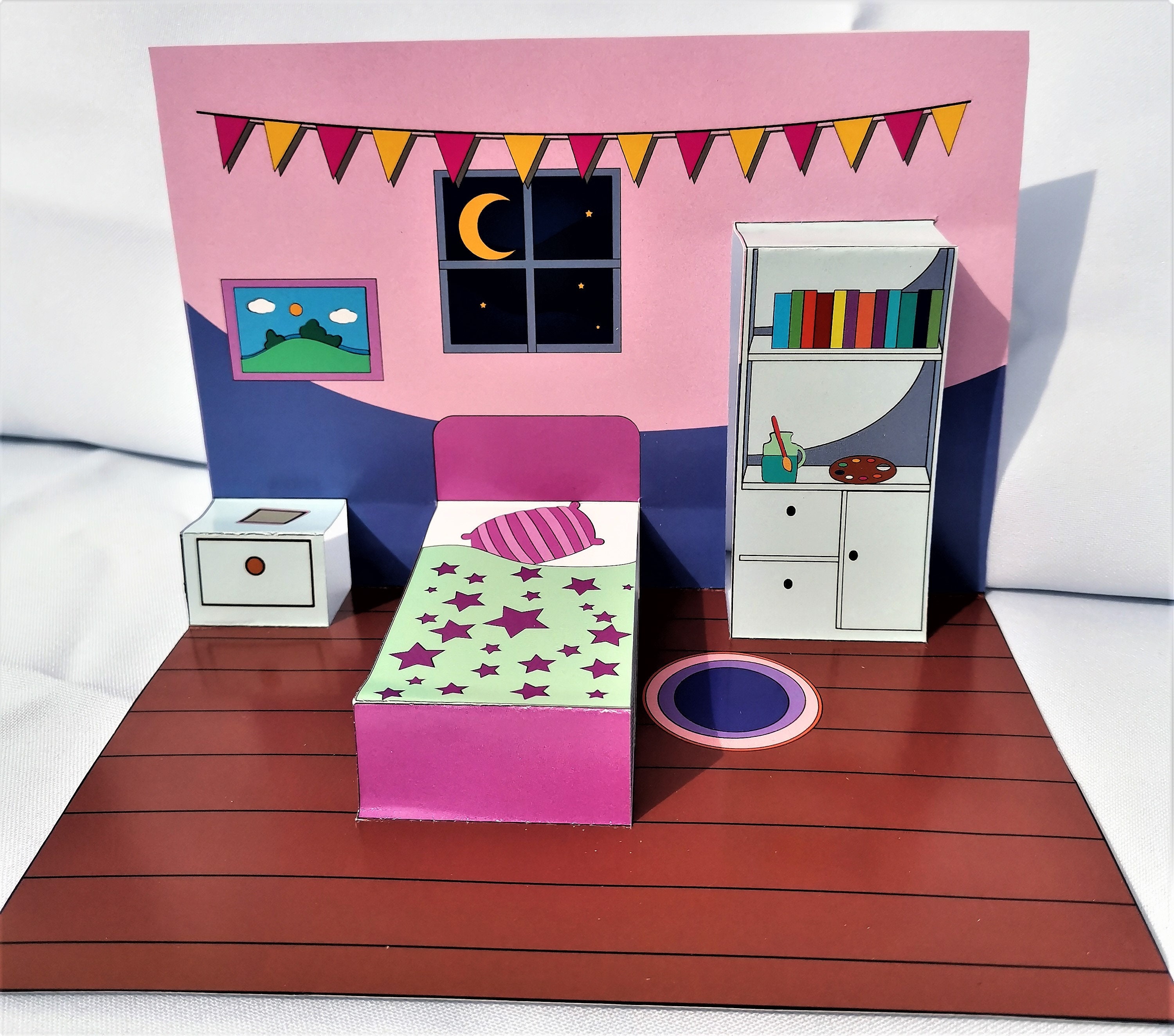 Pop up Card / Printable Paper Dollhouse With Furniture / 3d Paper Craft ...