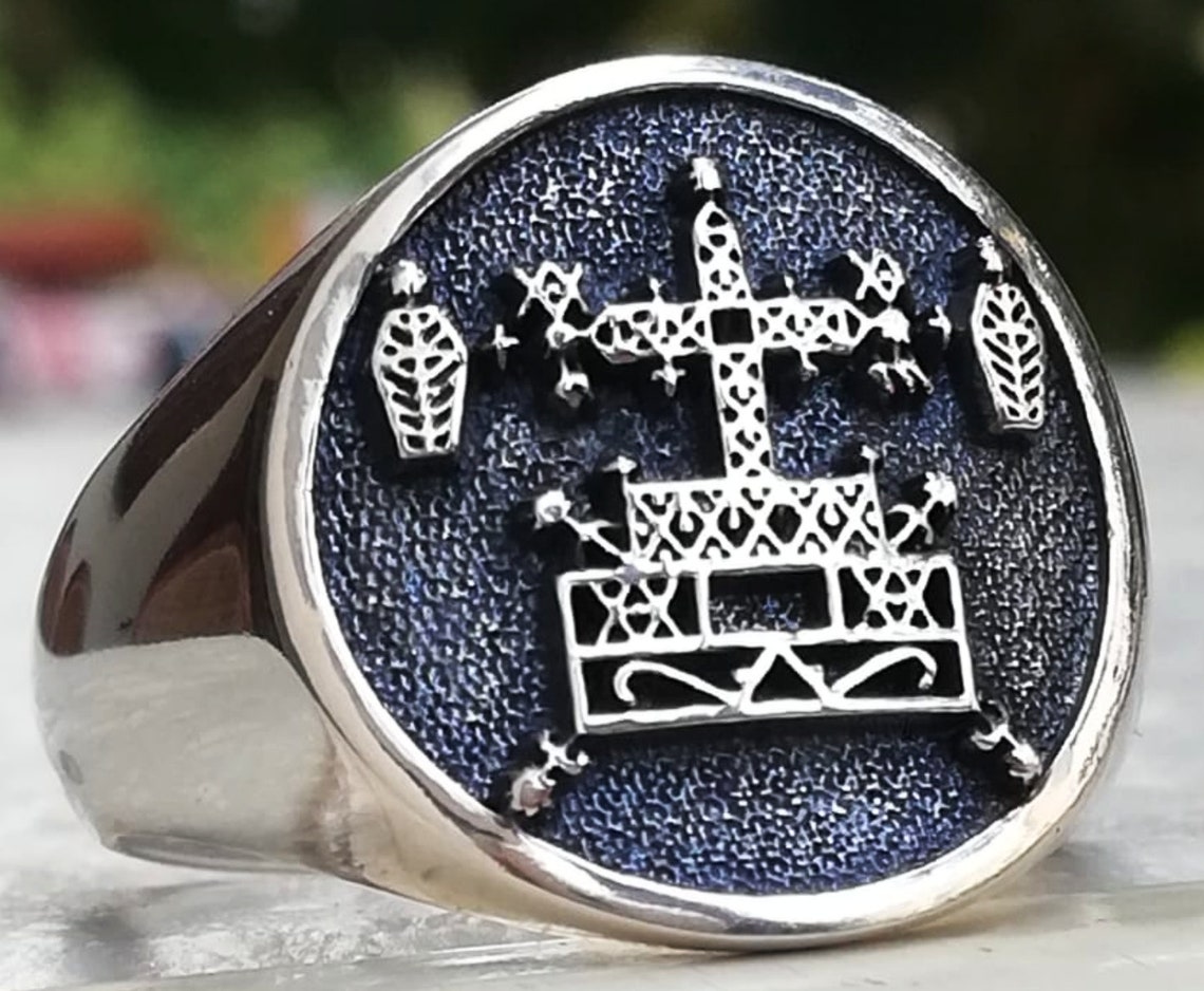 Solid Sterling Silver 925 Veve of Baron Samedi Voodoo Talisman | Etsy
