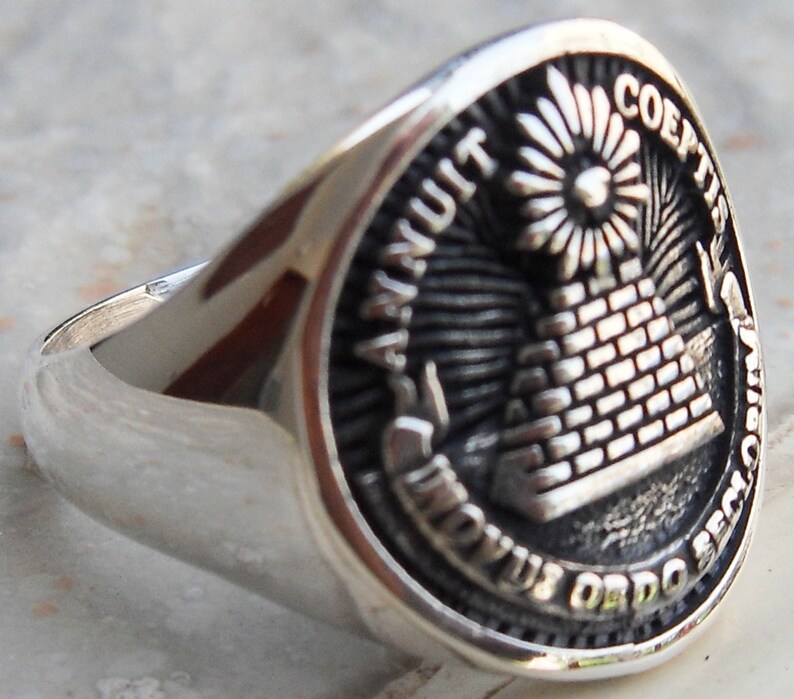 Masonic Annuit Coeptis Novus Ordo Seclorum Handmade 3D Ring Solid ...
