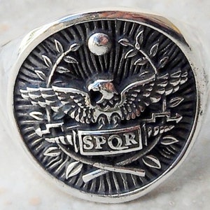SPQR Roman Soldiers Legion Roman Empire Handmade 3D Ring Solid Sterling ...