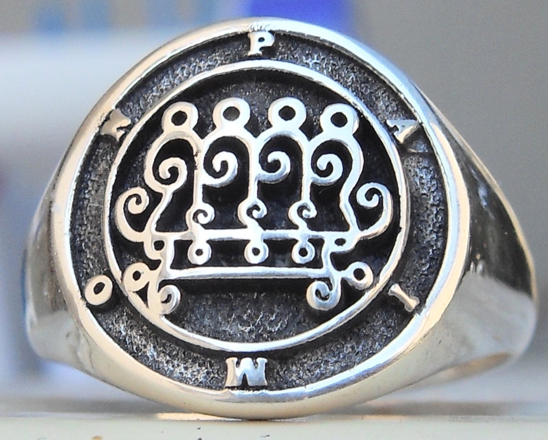 Great King Paimon Lesser Key of Solomon Seal Kabbalah Handmade 3D Ring ...