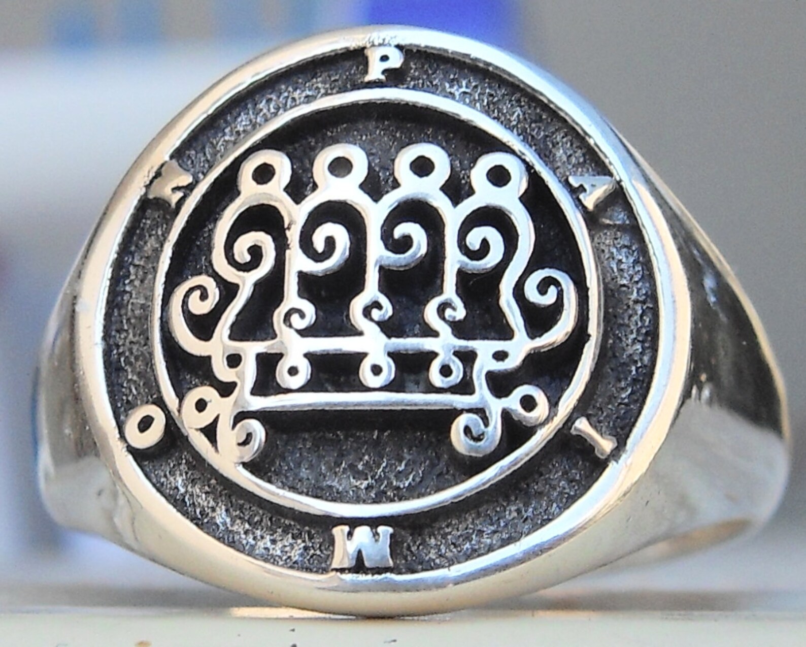 Great King Paimon Lesser Key of Solomon Seal Kabbalah Handmade 3D Ring ...