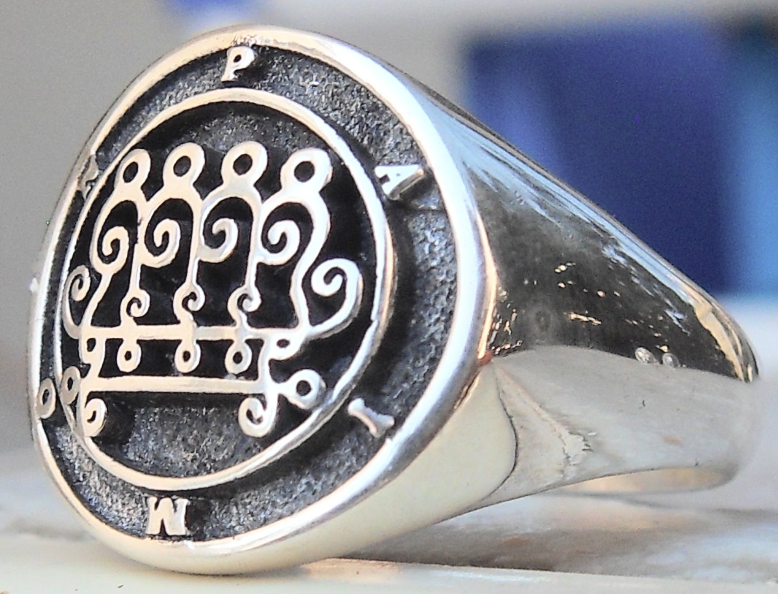 Great King Paimon Lesser Key of Solomon Seal Kabbalah Handmade 3D Ring ...