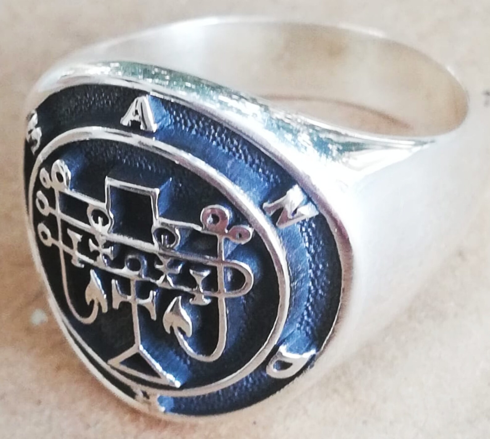 Seal Sigil of Andras Handmade 3D Ring Solid Sterling Silver - Etsy
