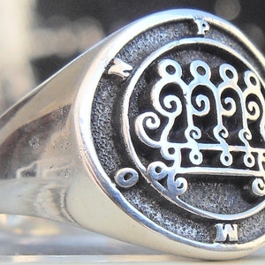 Great King Paimon Lesser Key of Solomon Seal Kabbalah Handmade 3D Ring ...