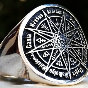 Solid Sterling Silver 925 Nine Kings of Solomon Demons Lesser Key of ...