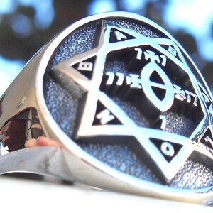 Seal of the Argentum Astrum Thelema Aleister Babalon Handmade 3D Ring ...