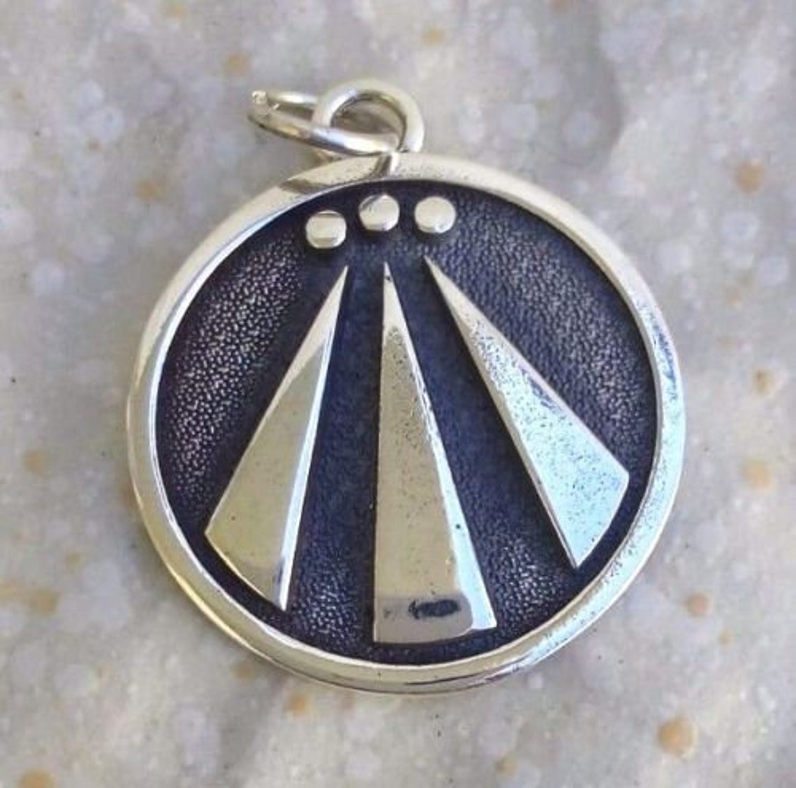 Druid Awen Symbol Handmade 3D Pendant Solid Sterling Silver | Etsy