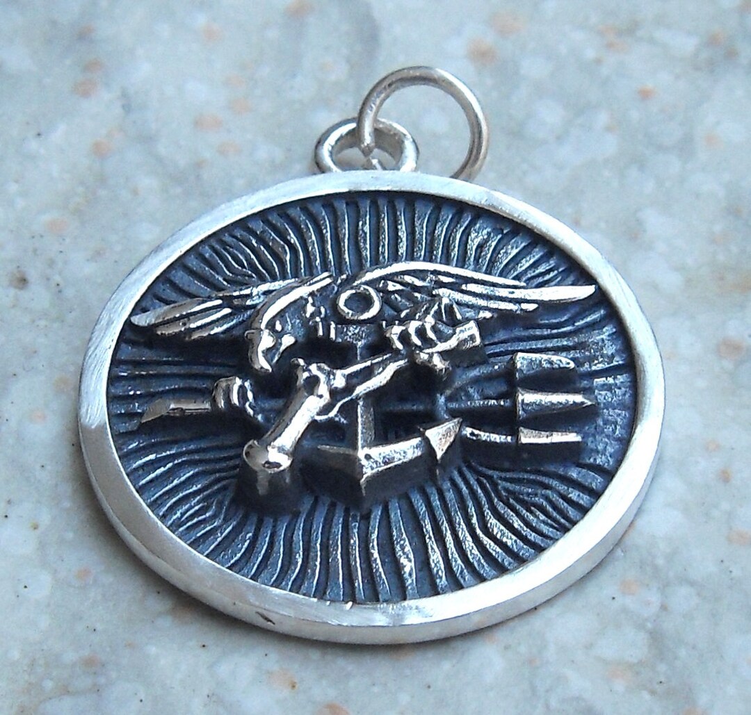 US Special Forces Navy Seals Handmade 3D Pendant Solid Sterling Silver ...