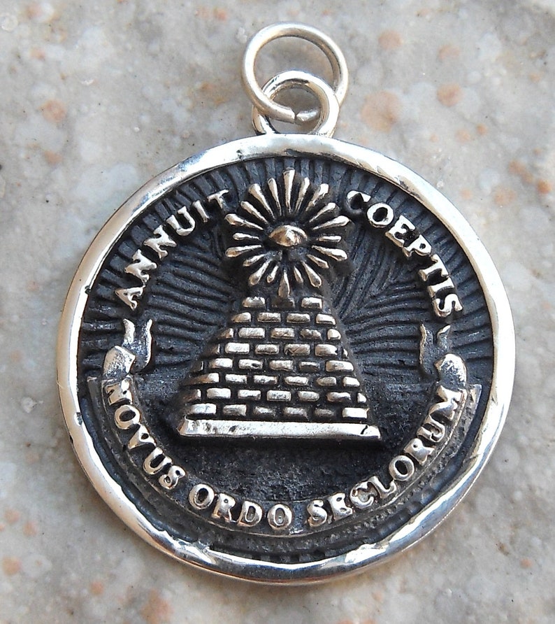 Masonic Annuit Coeptis Novus Ordo Seclorum Handmade 3D Pendant Solid ...