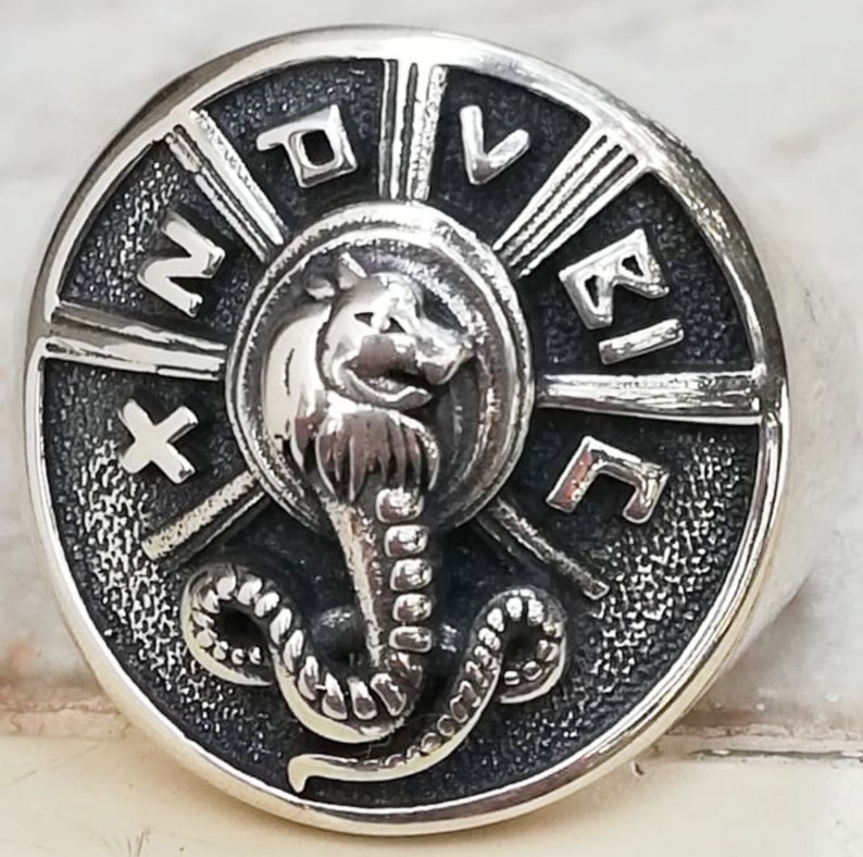 The Lion Headed Snake Chnoubis Abracadabra Handmade 3D Ring - Etsy