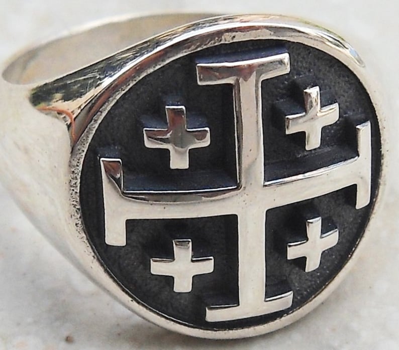 Jerusalem Cross Handmade 3D Ring Solid Sterling Silver 925 - Etsy