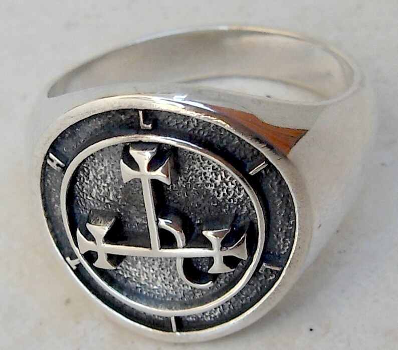 Seal Sigil of Lilith Handmade 3D Ring Solid Sterling Silver | Etsy