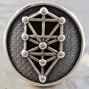 Sephiroth Kabbalah Tree of Life Handmade 3D Ring Solid Sterling Silver ...