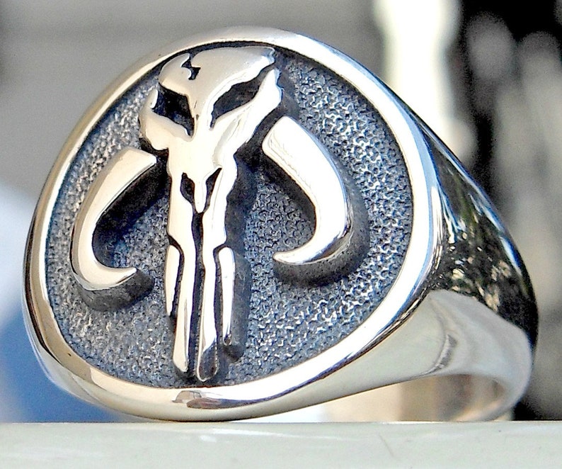 Mythosaur Skull Star Wars Mandalorian Symbol Handmade 3D Ring Solid ...