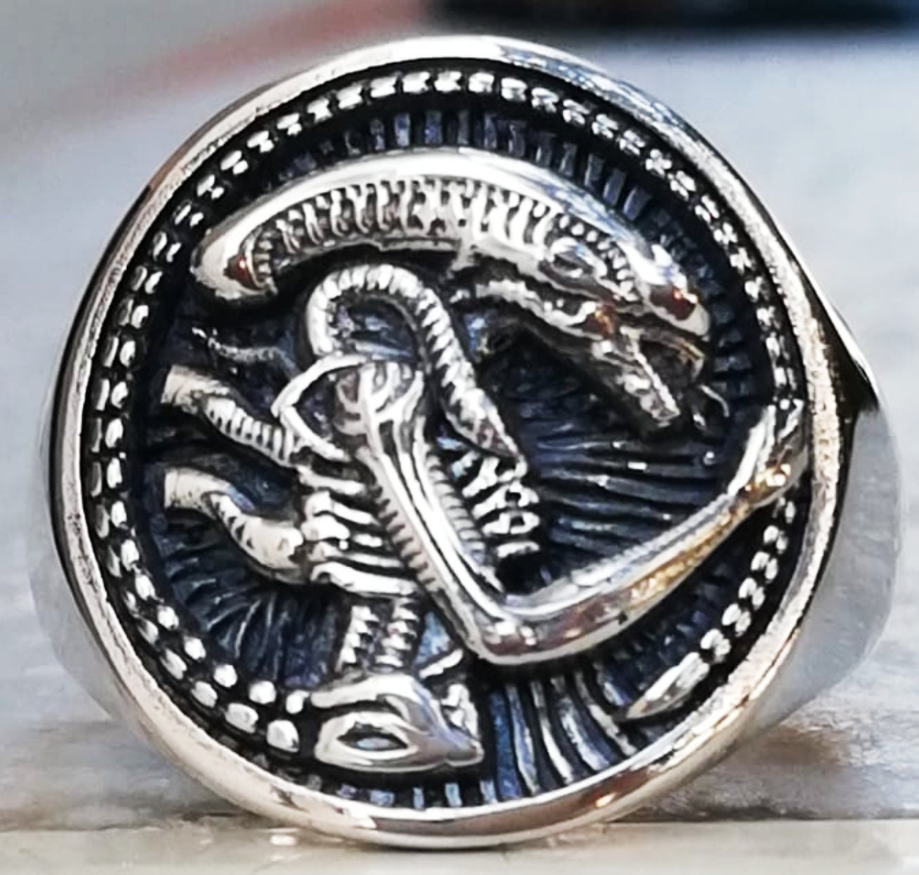 Alien Xenomorph Predator Handmade 3D Ring Solid Sterling - Etsy UK