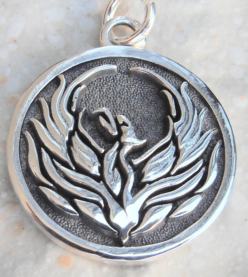 Rising Phoenix Handmade 3D Pendant Solid Sterling Silver 925 - Etsy