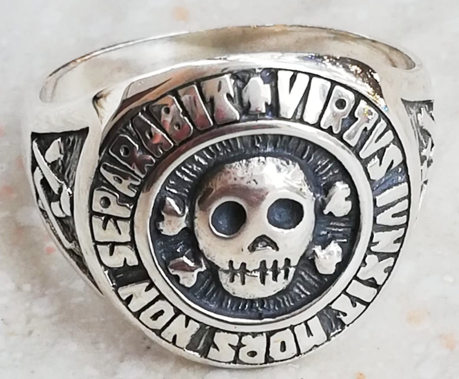 Skull and Bones Masonic Masons Handmade Ring Sterling Silver - Etsy