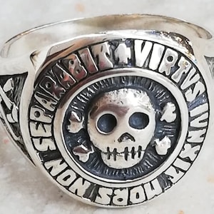 Skull and Bones Masonic Masons Handmade Ring Sterling Silver 925 - Etsy