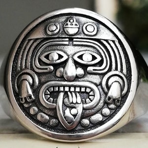 Aztec Calendar Stone Pectoral Medallion Antique, Aztec Sun God Tonatiuh ...