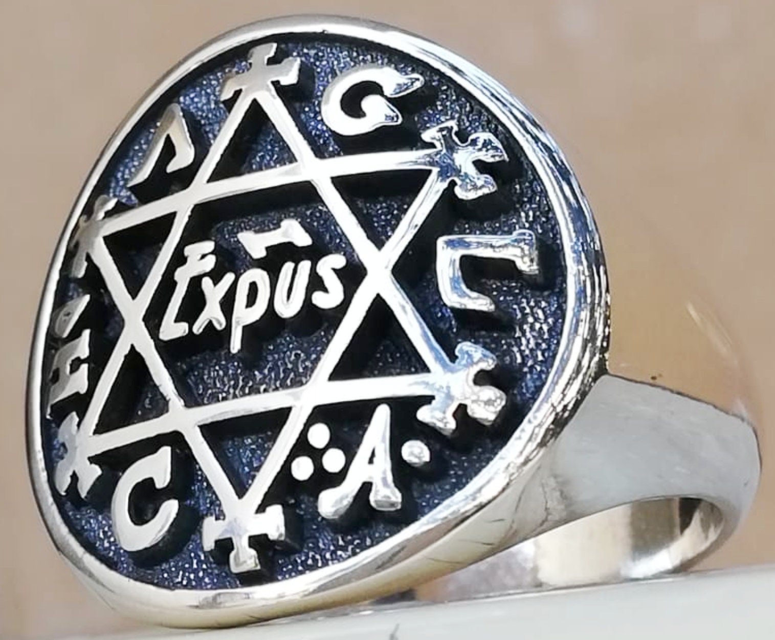 Anillo Del Rey Salomon Txpus Star of David Handmade 3D Ring Solid ...