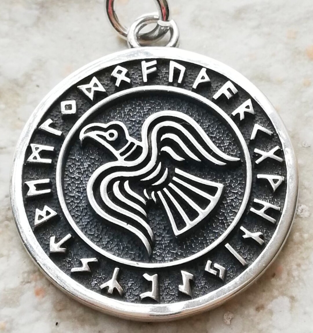 Viking Raven Banner Viking Rune Handmade 3D Pendant Solid Sterling ...