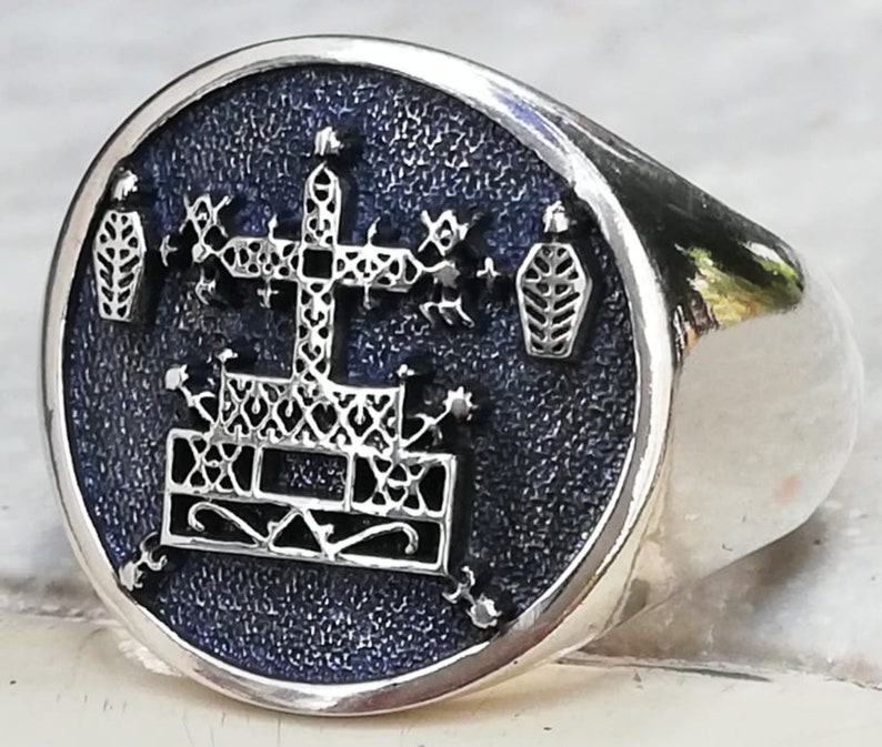 Solid Sterling Silver 925 Veve of Baron Samedi Voodoo Talisman - Etsy