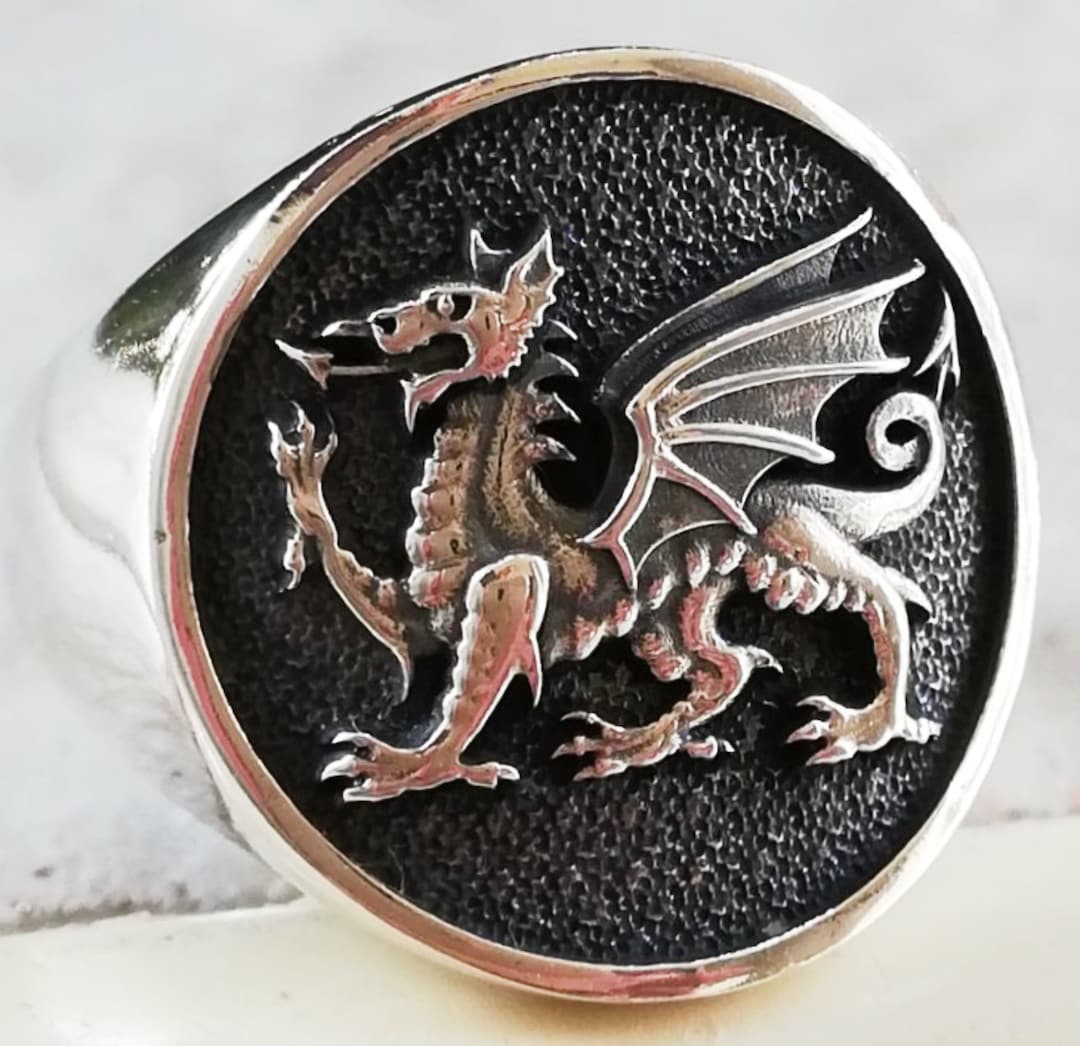 Welsh Dragon, Flag of Wales Handmade 3D Ring Sterling Silver 925 - Etsy