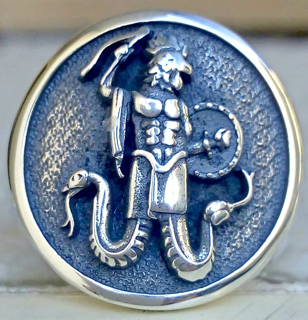 Abraxas GnosticIsm Magic Talisman Templiers Handmade 3D Ring | Etsy