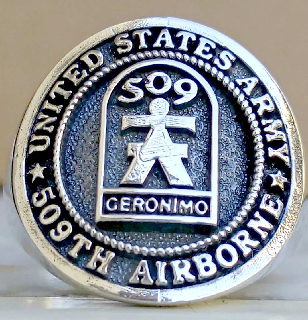 US Army 509th Airborne Infantry Regiment Geronimo Handmade 3D Ring ...
