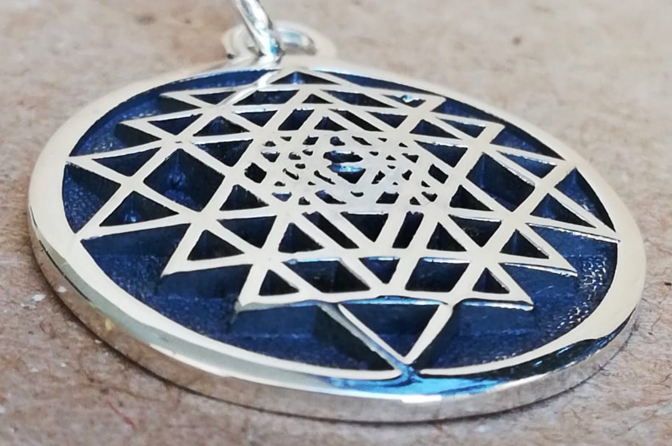 Sacred Geometry Sri Yantra Mandala Handmade 3D Pendant Solid | Etsy
