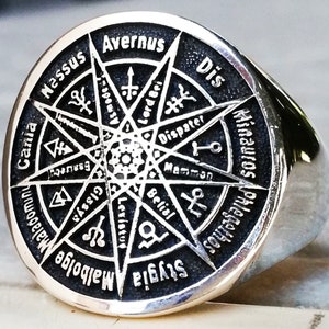 Solid Sterling Silver 925 Nine Kings of Solomon Demons Lesser Key of ...