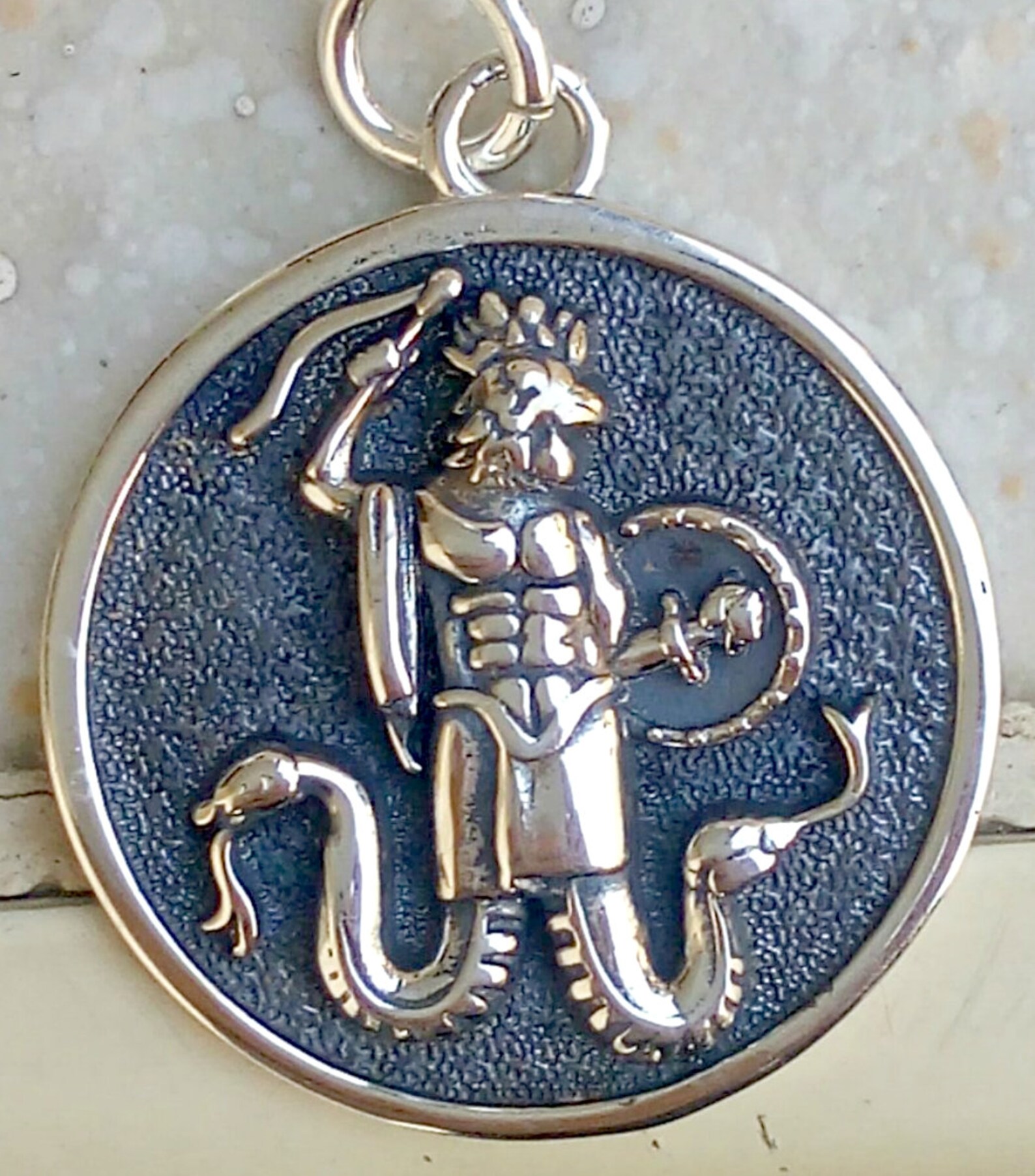 Abraxas Gnostic Gnosticism Magic Talisman Templars Handmade 3D Pendant ...