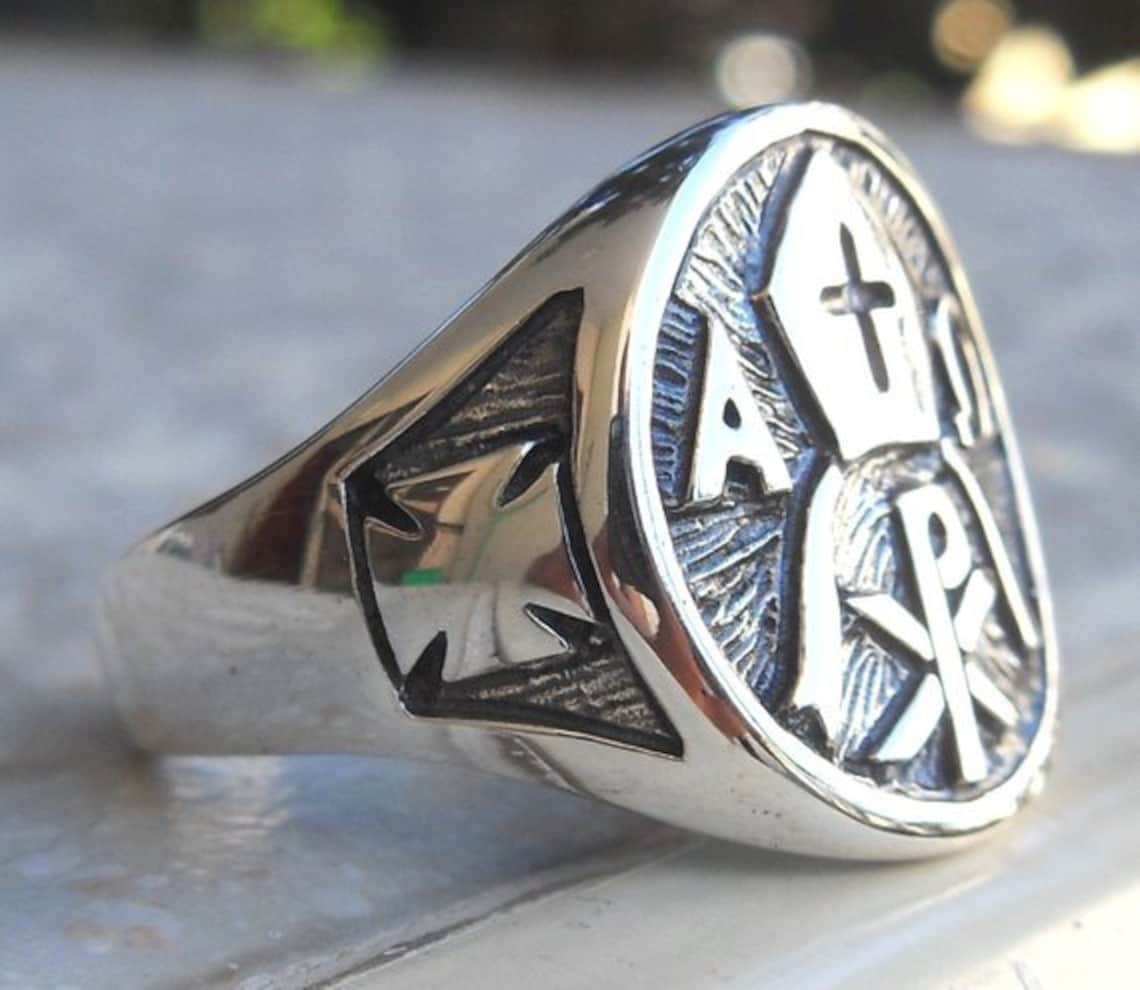 Chi Rho Monogram of Christ Bishop Handmade Ring Sterling - Etsy