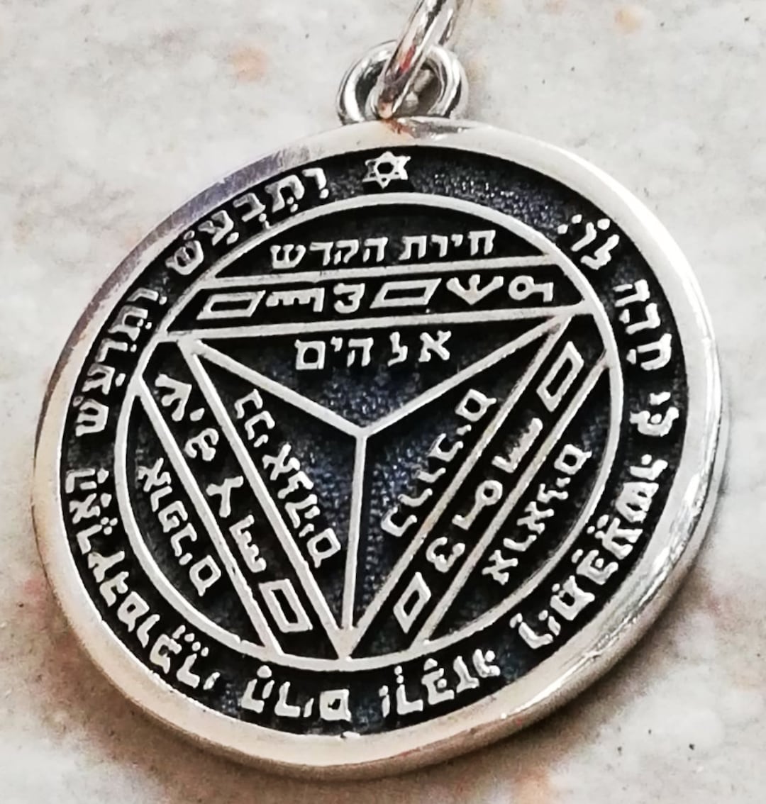 Seventh Pentacle of Saturn, Solomon King, Kabbalah Talisman Handmade 3D ...