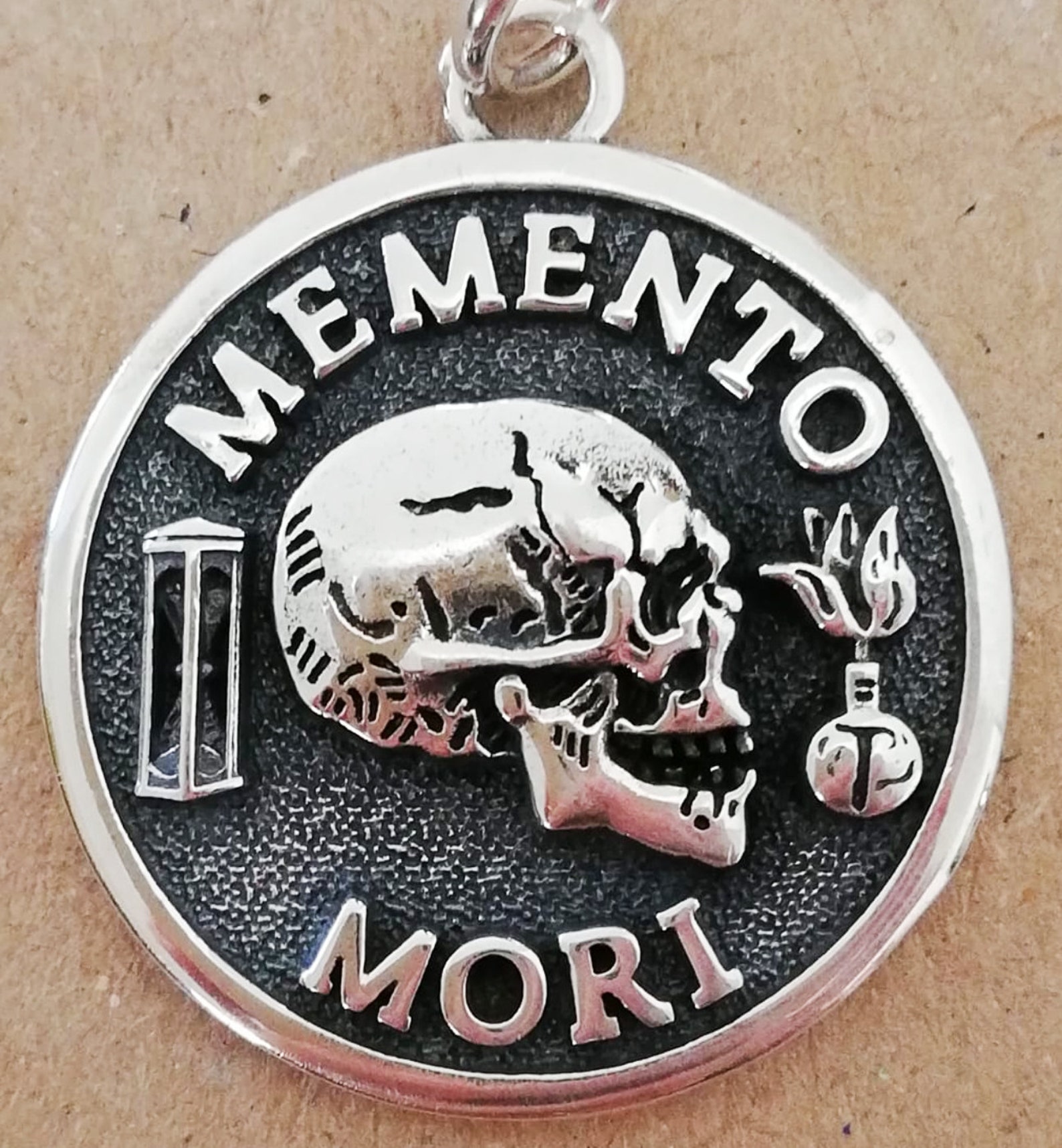 Memento Mori Skull Handmade 3D Pendant Solid Sterling Silver 925 - Etsy