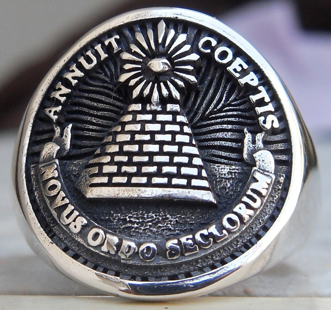 Masonic Annuit Coeptis Novus Ordo Seclorum Handmade 3D Ring Solid ...